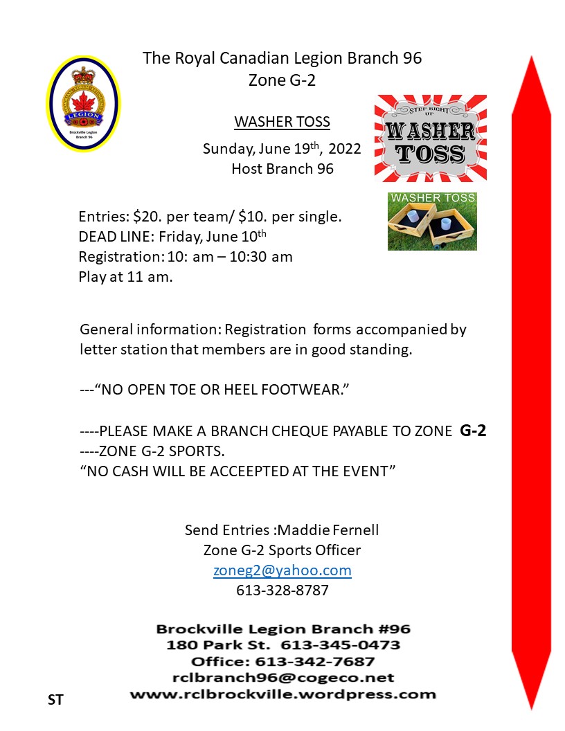 Washer Toss | Royal Canadian Legion Brockville Ontario